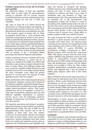 The Role of Pectinase in the Rotting of Fruits and Vegetables A Review ...