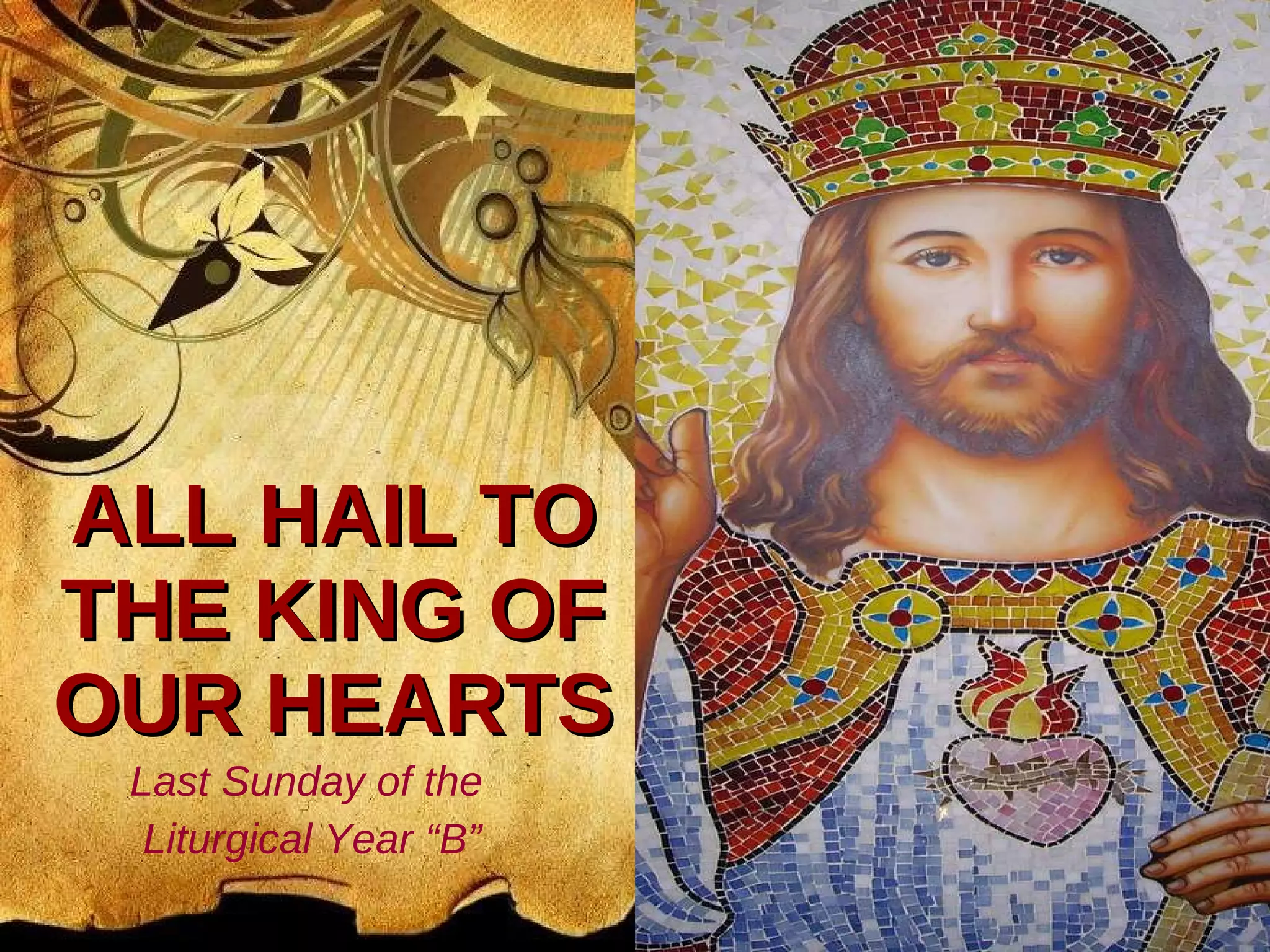 34th Sunday Or Last Sunday Of Liturgical Year B | PPT