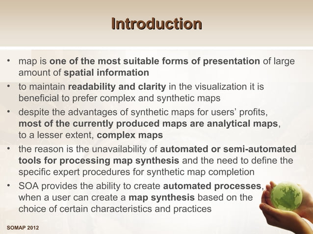 Service-Oriented Architecture as a Tool for Map Synthesis | PPT