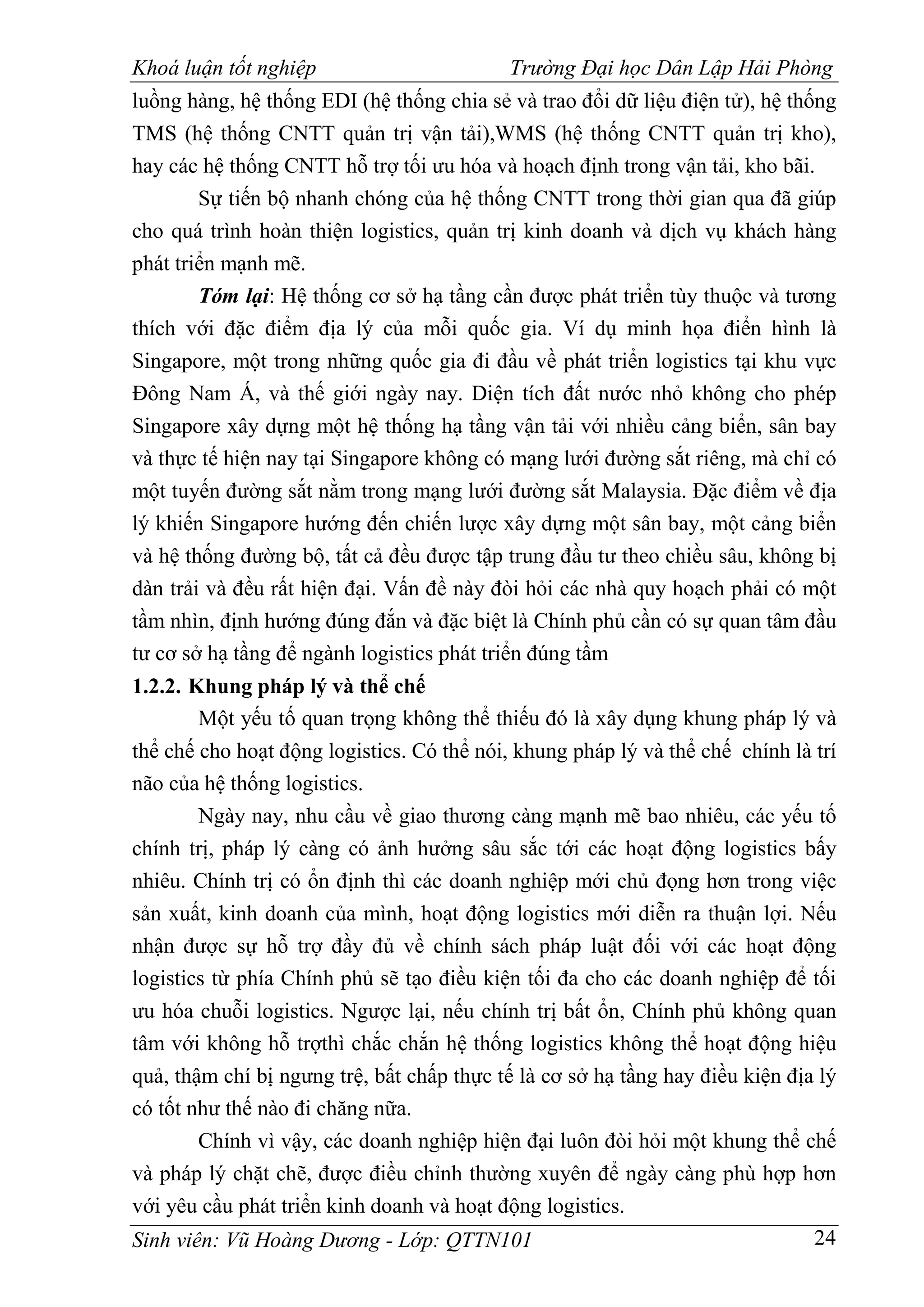 Luận văn: Hiệu quả hoạt động kinh doanh dịch vụ logistics, HAY | PDF