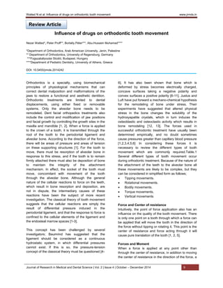 Influence of drugs on orthodontic tooth movement | PDF | Dental Health | Diseases and Conditions