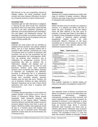 Influence of drugs on orthodontic tooth movement | PDF | Dental Health | Diseases and Conditions
