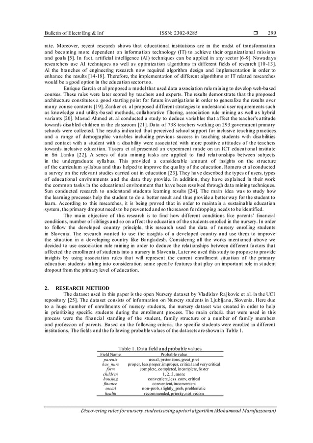 Discovering rules for nursery students using apriori algorithm | PDF Discovering rules for nursery students using apriori algorithm | PDF