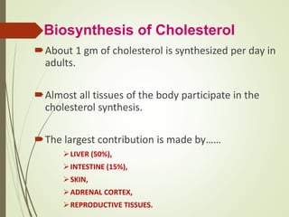 Metabolism of cholesterol - | PPSX