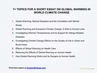 COMPLETE GUIDE ON WRITING A SHORT ESSAY ON GLOBAL WARMING IN WORLD ...