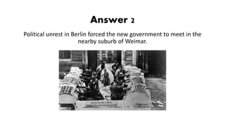 REVISION IGCSE CAMBRIDGE HISTORY: WEIMAR REPUBLIC | PPT
