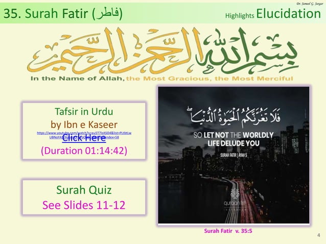 Al Quran (Chapter 35): Surah Fatir [The Originator], Al Malaika [The ...