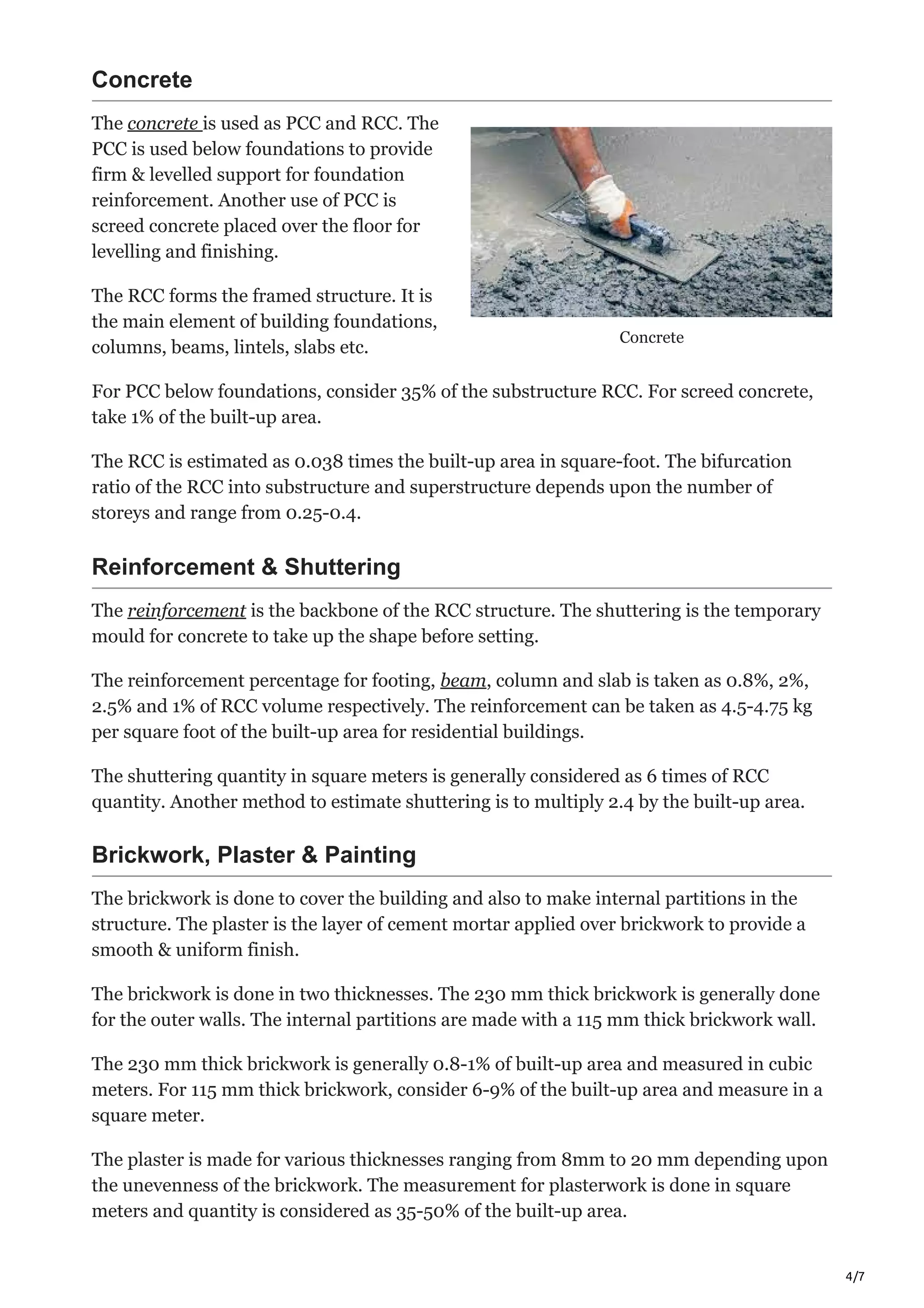 Residential Building Preliminary Cost Estimate- Excel Template | PDF