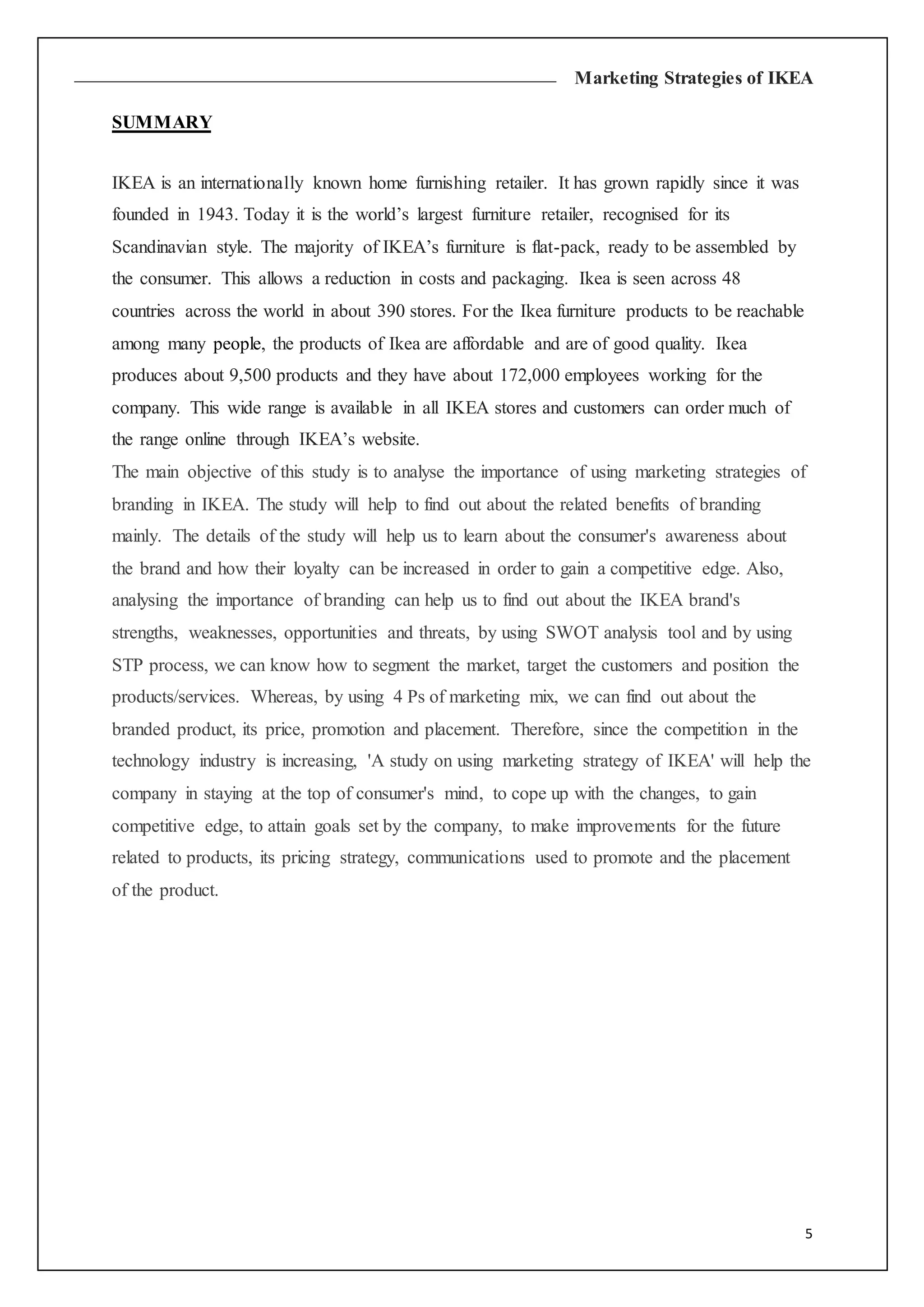 Marketing Strategies of IKEA | DOCX