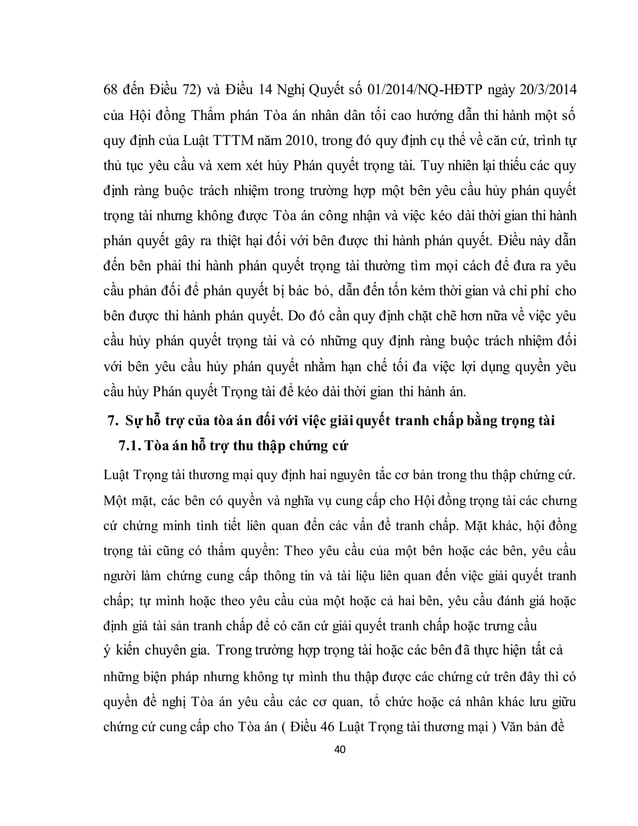 Khóa luận: Pháp luật giải quyết tranh chấp thương mại bằng con đường trọng tài | DOC