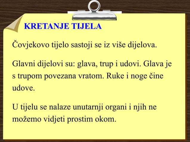 Gradja tijela i kretanje covjeka i okoline | PPT