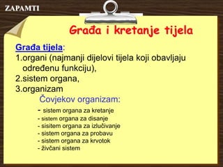 Gradja tijela i kretanje covjeka i okoline | PPT