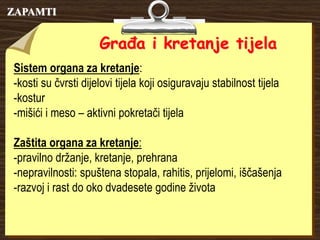 Gradja tijela i kretanje covjeka i okoline | PPT