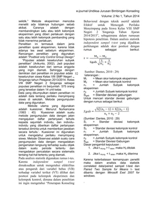 EFEKTIVITAS KONSELING BEHAVIORAL TEKNIK ASSERTIVE TRAINING UNTUK ...