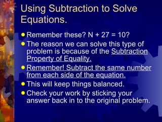 3.5 And 3.6 Solving Equations | PPT