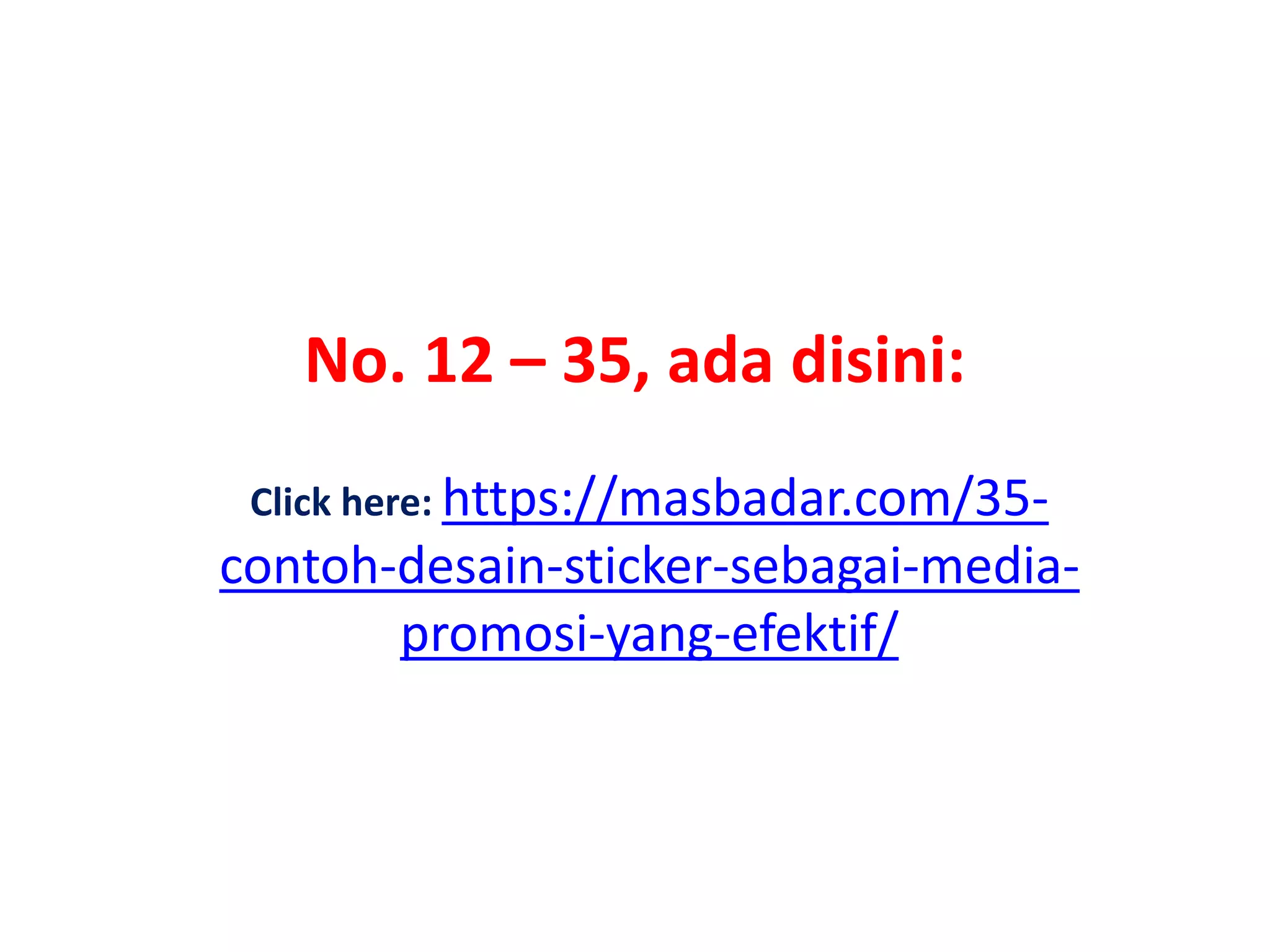 35 Contoh Desain Sticker Sebagai Media Promosi yang Efektif | PPT