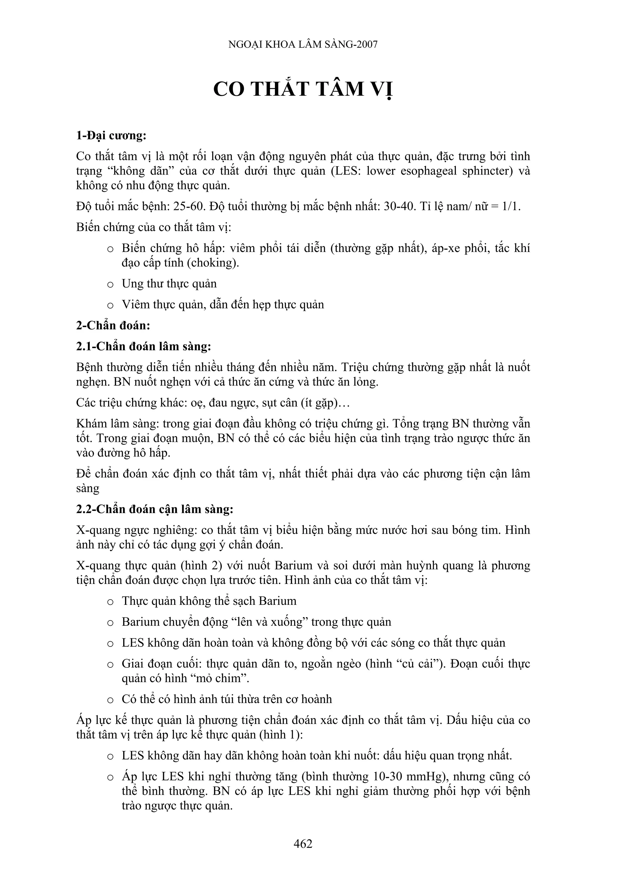 Co thắt tâm vị | PDF