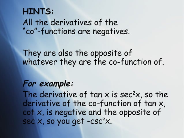 3.5 Derivatives Of Trig Functions | PPT | Physics | Science