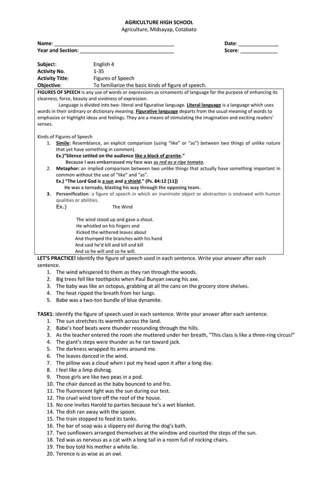 35 figures of speech | PDF