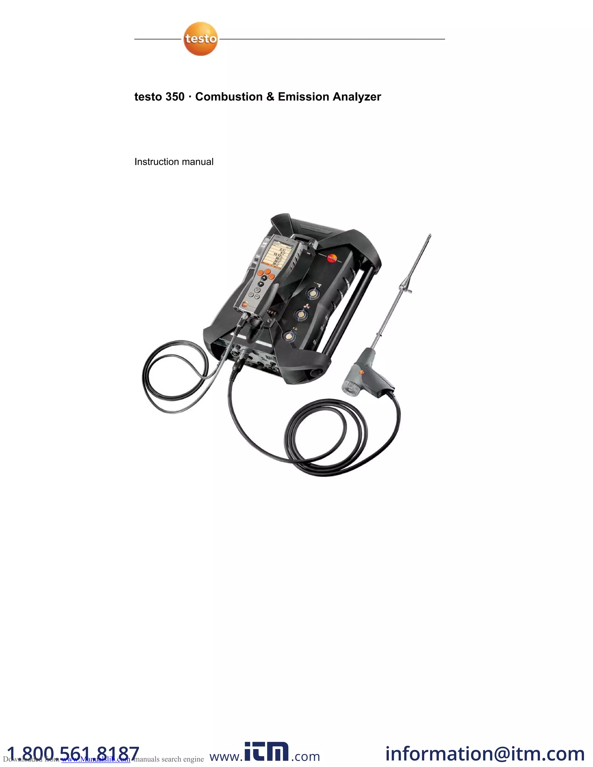 Hướng dẫn sử dụng Testo 350 | PDF