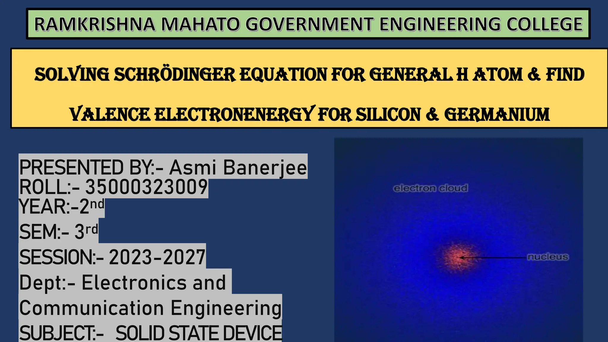 Schrödinger equation for Hydrogen atom and si | PDF