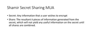 Shamir Secret Sharing Presentation | PPTX