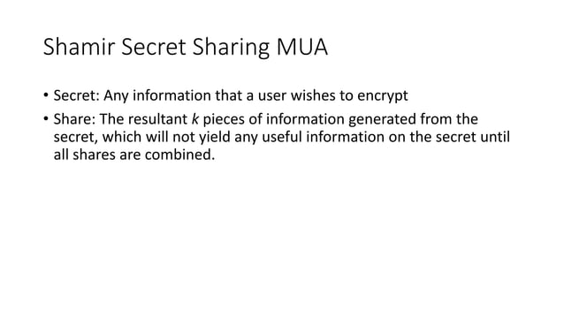 Shamir Secret Sharing Presentation | PPTX