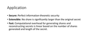 Shamir Secret Sharing Presentation | PPTX