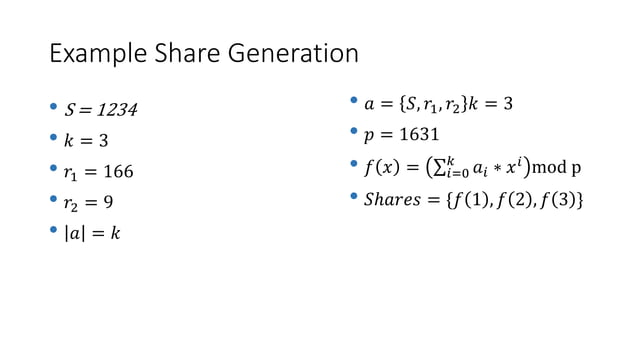 Shamir Secret Sharing Presentation | PPTX