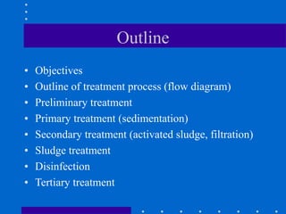 Waste Water Treatment Secondary treatment (activated sludge, filtration ...