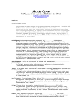 Martha Ceron- Resume 2015-updated | PDF