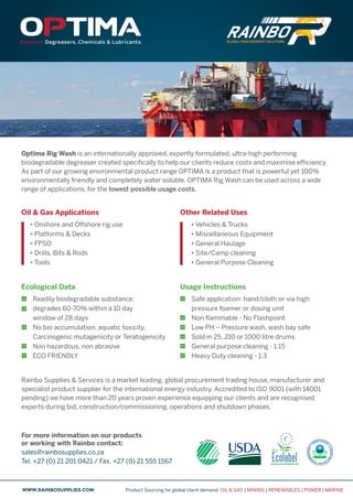 Optima Rig Wash | PDF