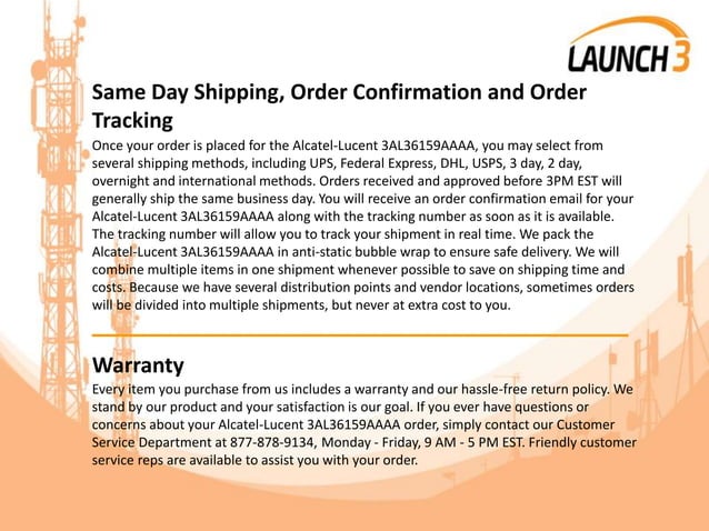 Alcatel-Lucent 3AL36159AAAA | PPT