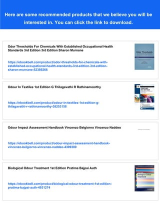 Odour Thresholds Compilations Of Odour Threshold Values In Air Water ...