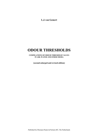 Odour Thresholds Compilations Of Odour Threshold Values In Air Water ...