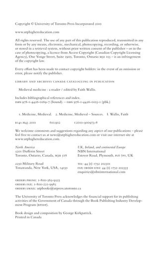 Medieval Medicine A Reader 2nd Revised Faith Wallis Ed | PDF