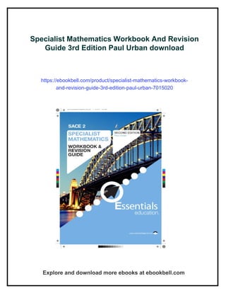 Specialist Mathematics Workbook And Revision Guide 3rd Edition Paul ...