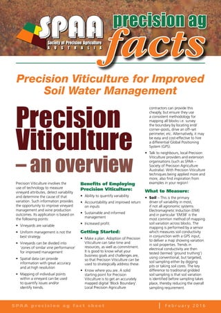 Precision Viticulture FactSheet by SPAA Australia 2015 | PDF