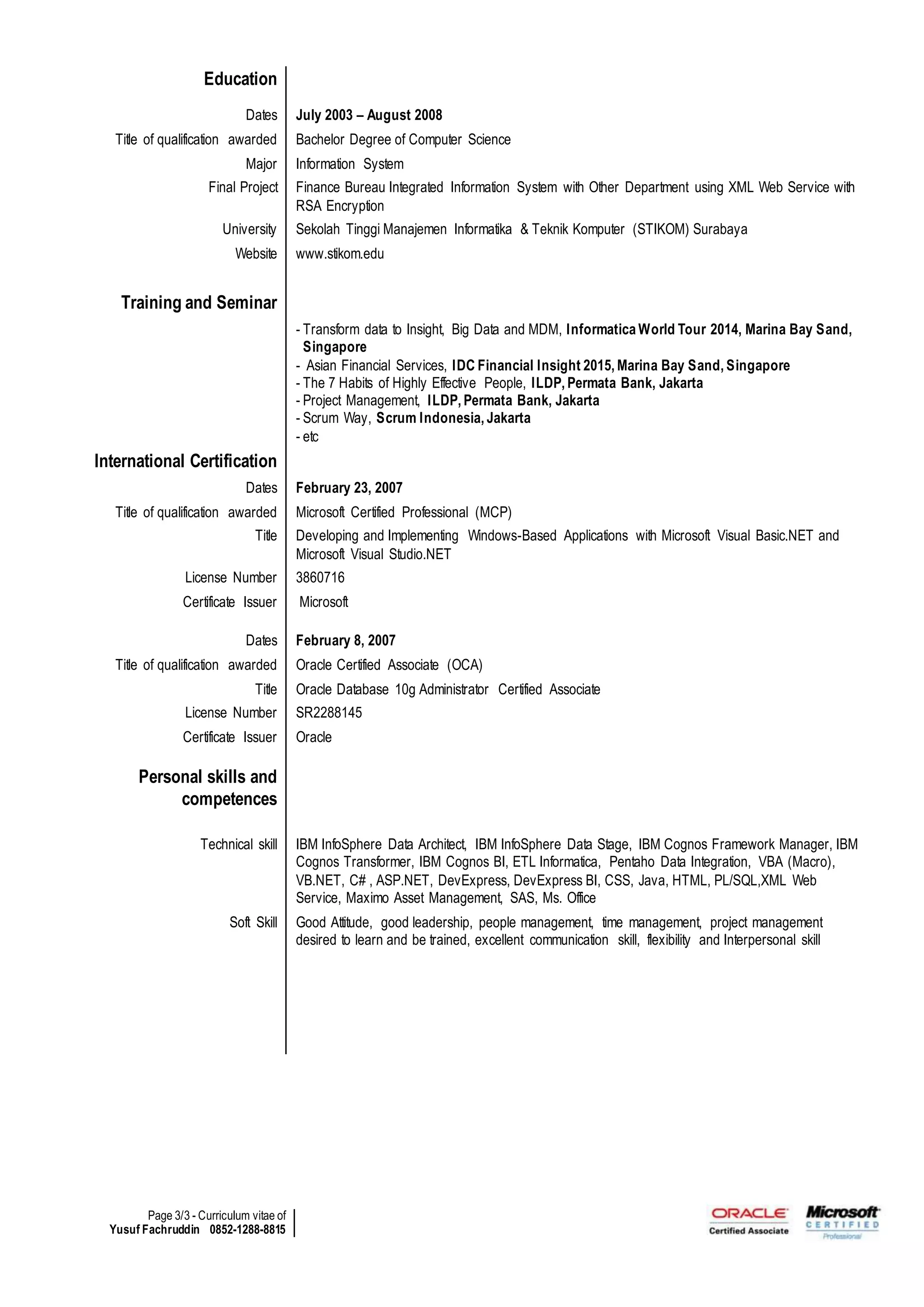 Resume - Yusuf Fachruddin | DOCX