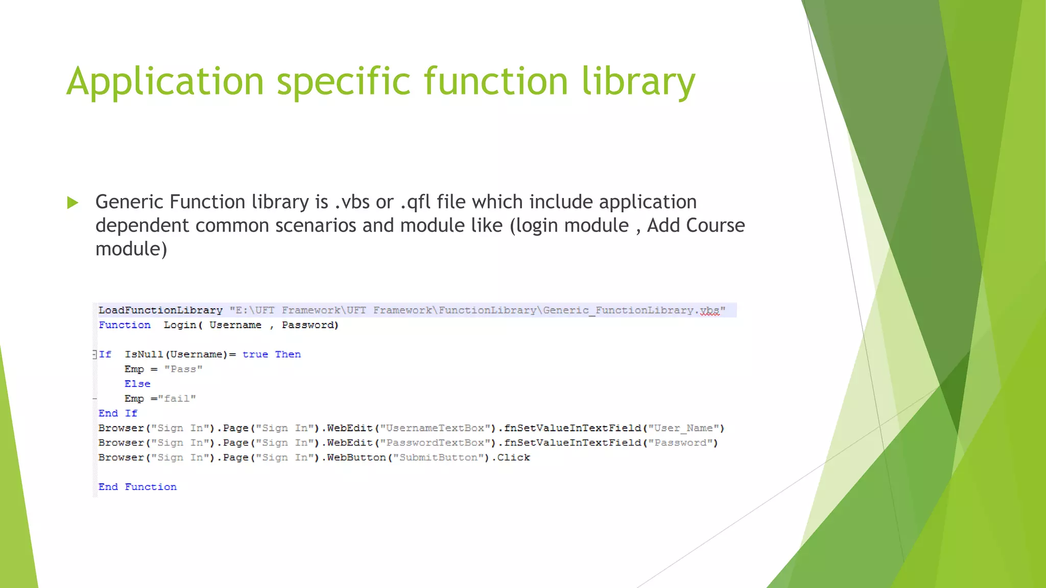Uft Automation Framework Introduction Ppt