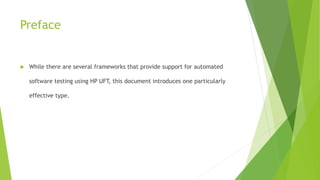 UFT Automation Framework Introduction | PPT