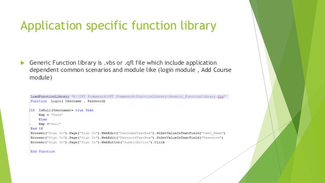 Uft Automation Framework Introduction