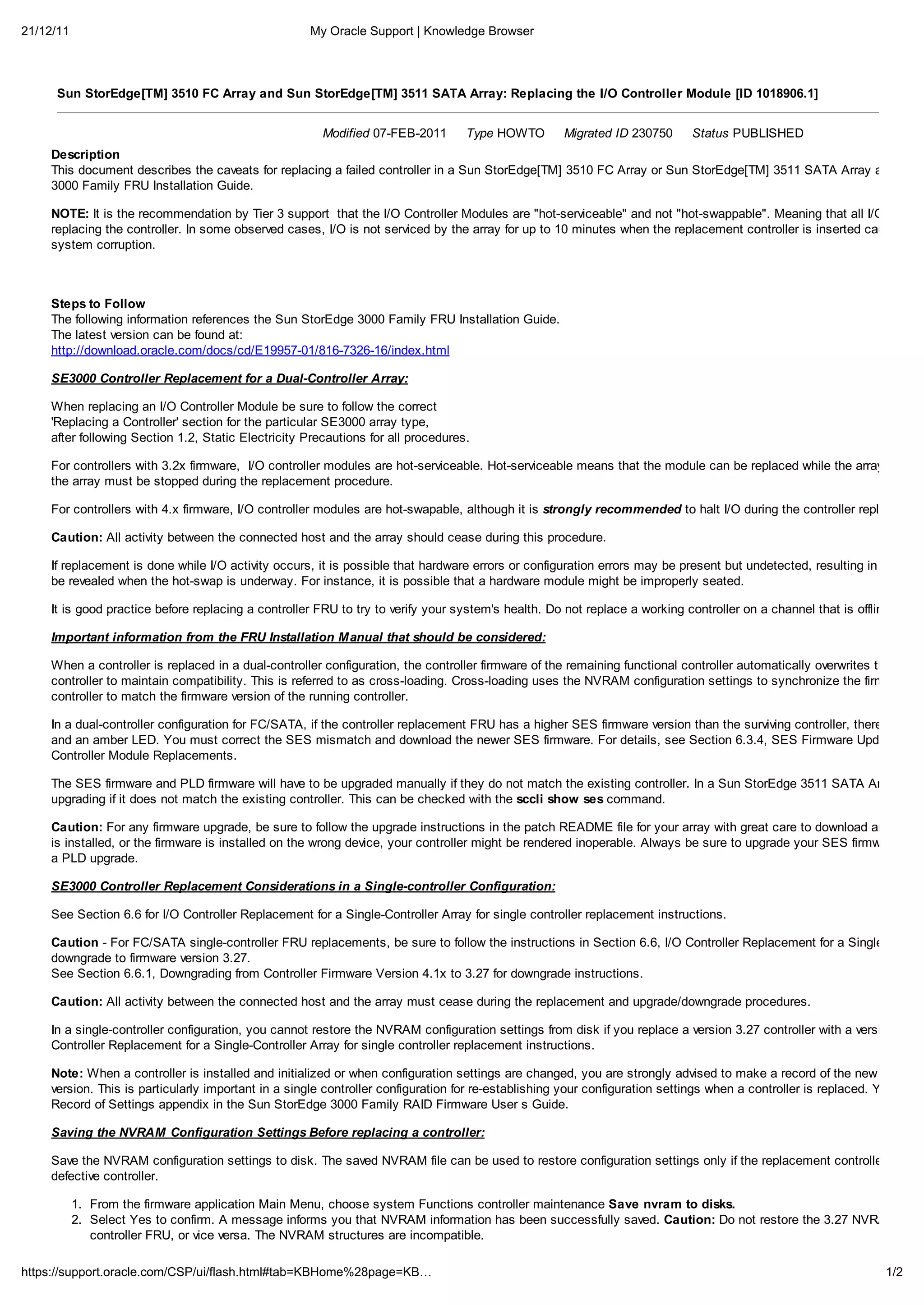 3510 replacing controller_module | PDF
