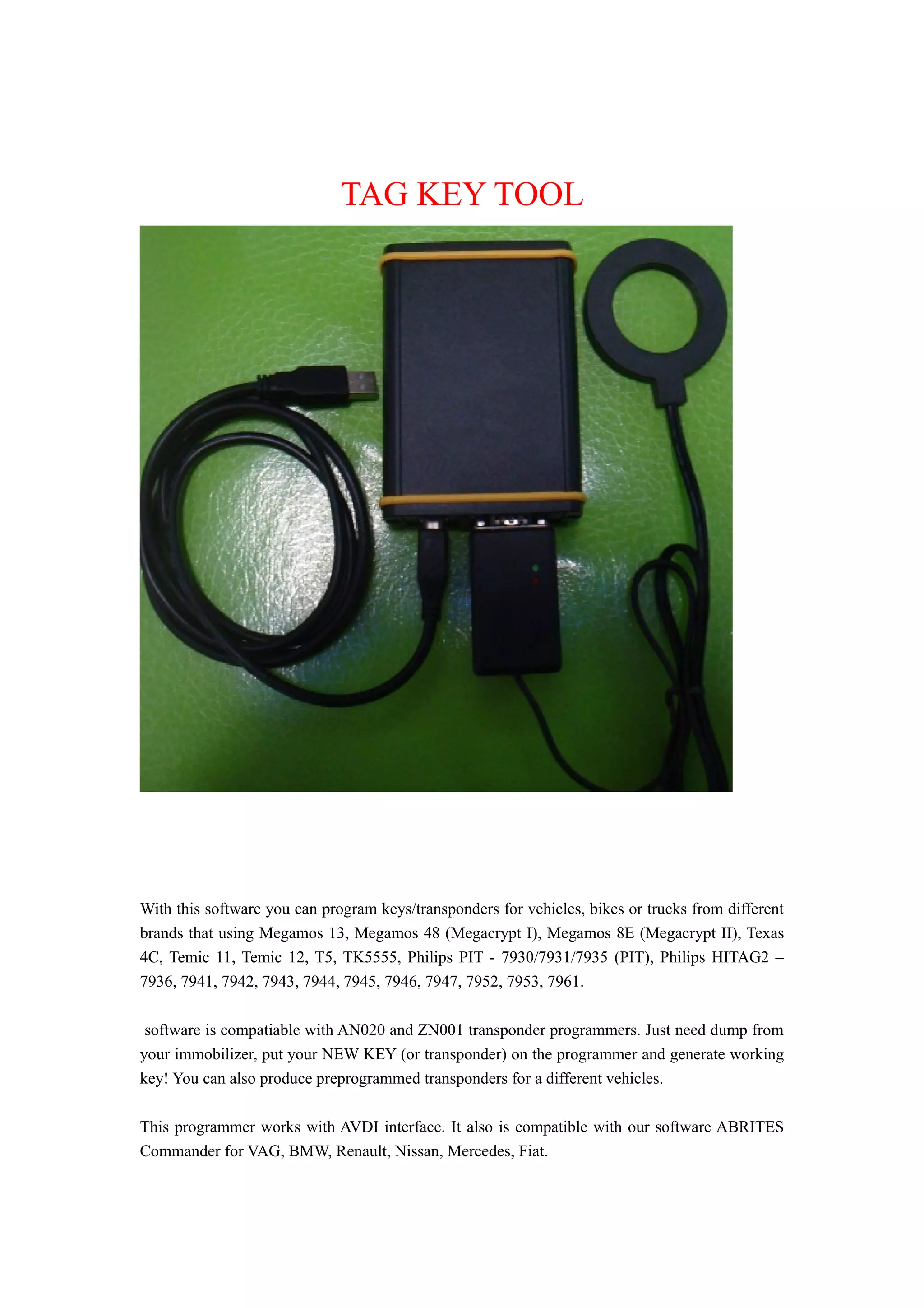 3511069 tag key tool | PDF