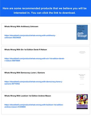 Whats Wrong With Microfinance Thomas Dichter Malcolm Harper | PDF