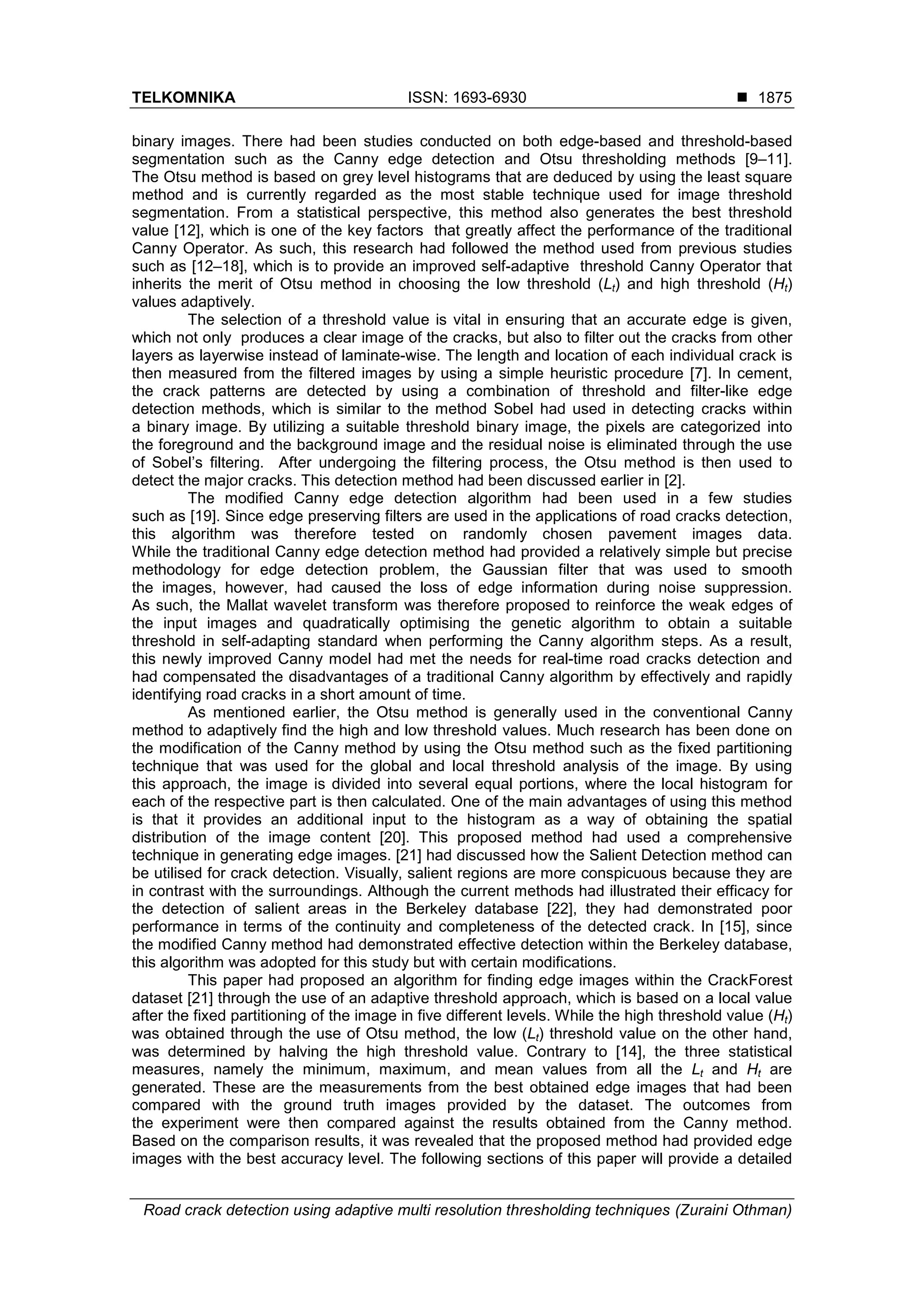 Road Crack Detection Using Adaptive Multi Resolution Thresholding Techniques Pdf