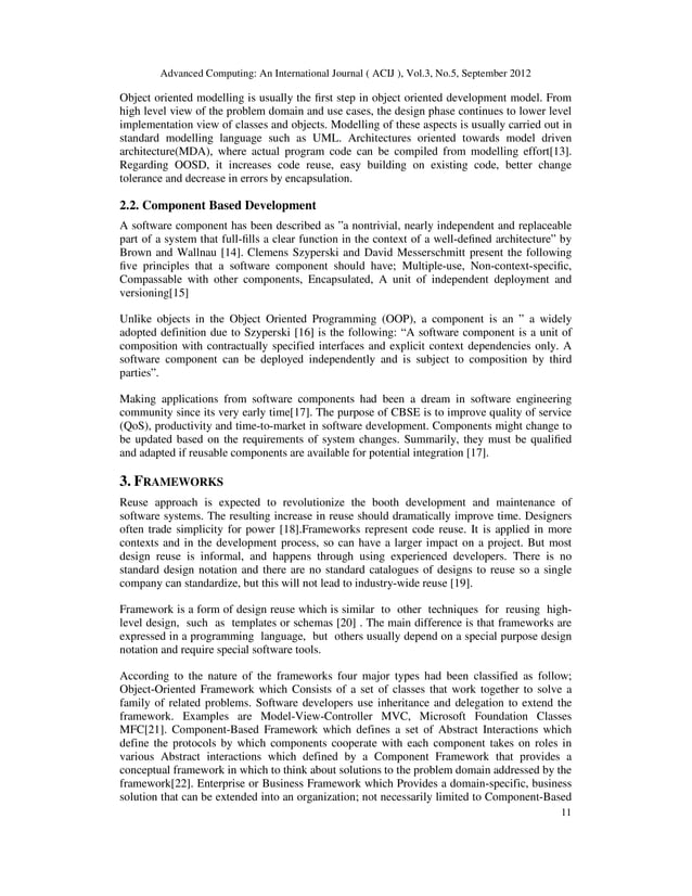 FRAMEWORKS BETWEEN COMPONENTS AND OBJECTS | PDF