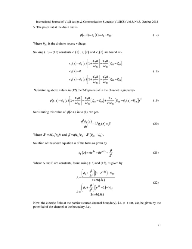 MODELING OF BUILT-IN POTENTIAL VARIATIONS OF CYLINDRICAL SURROUNDING GATE (CSG) MOSFETS | PDF