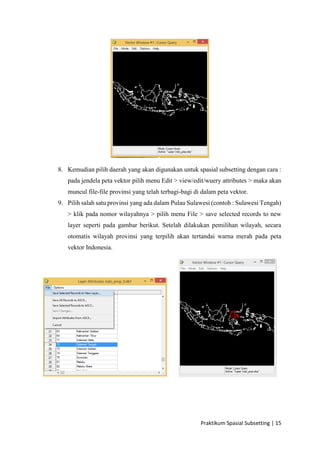 Praktikum Penginderaan Jauh Spatial Subsetting (ENVI 5.0) | PDF