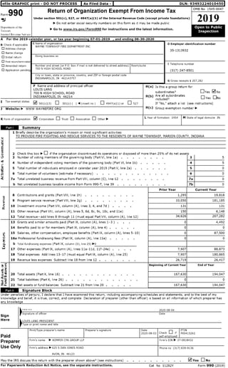 Wayne Town Fore eEpartment Inc 990 Form for 2019 | PDF | Government ...